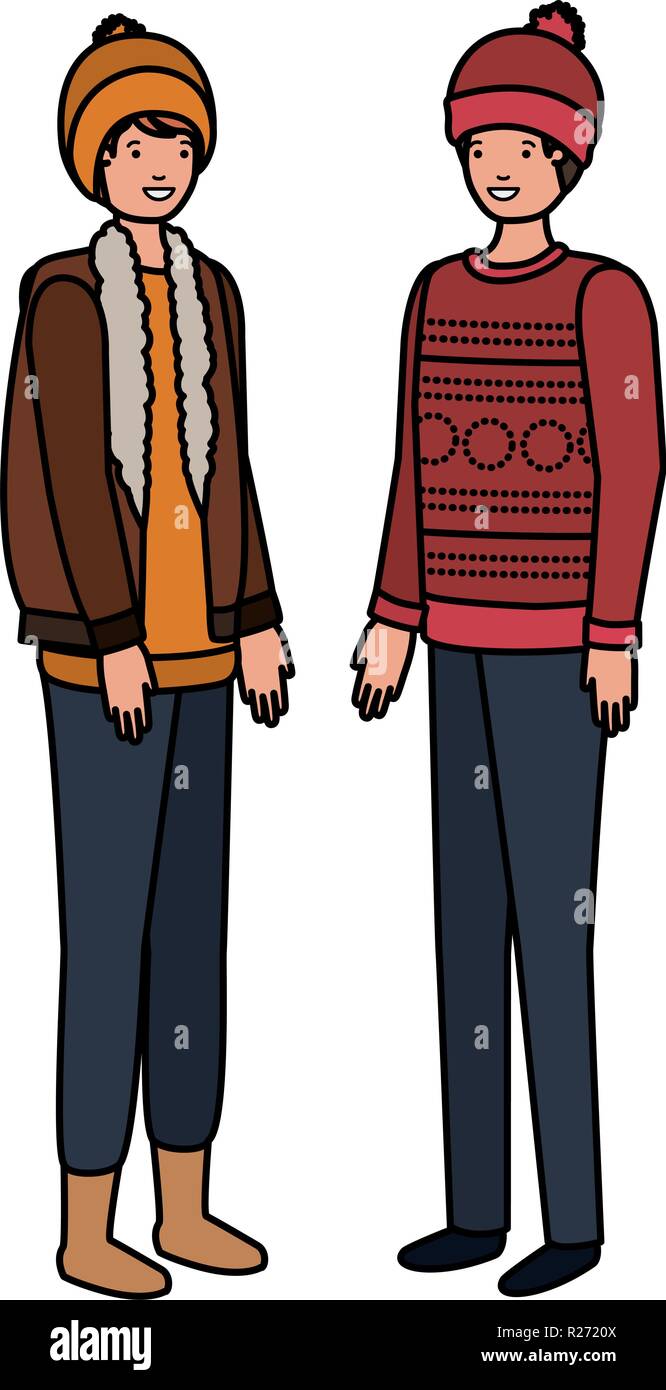 men with winter clothes avatar character Stock Vector Image & Art - Alamy