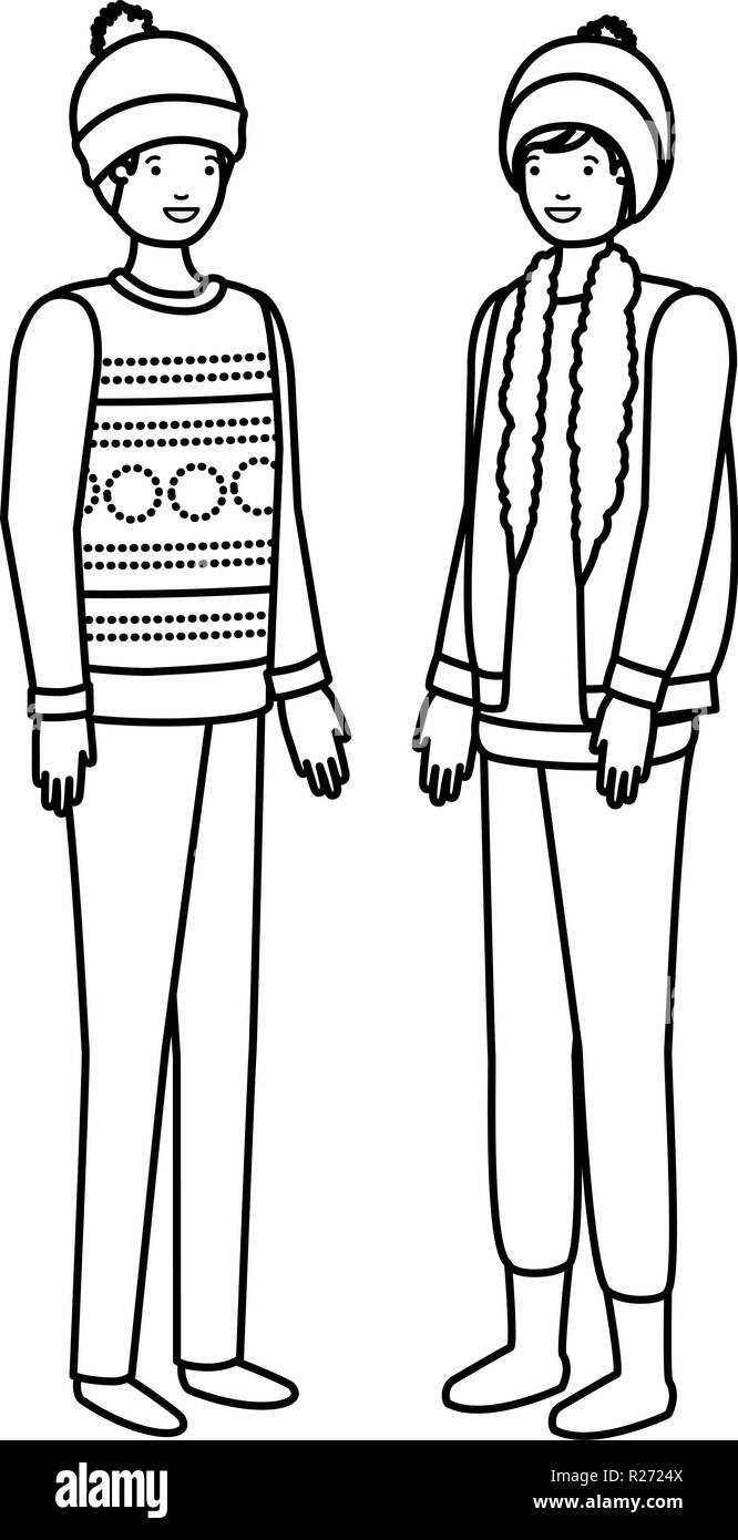 men with winter clothes avatar character Stock Vector Image & Art - Alamy