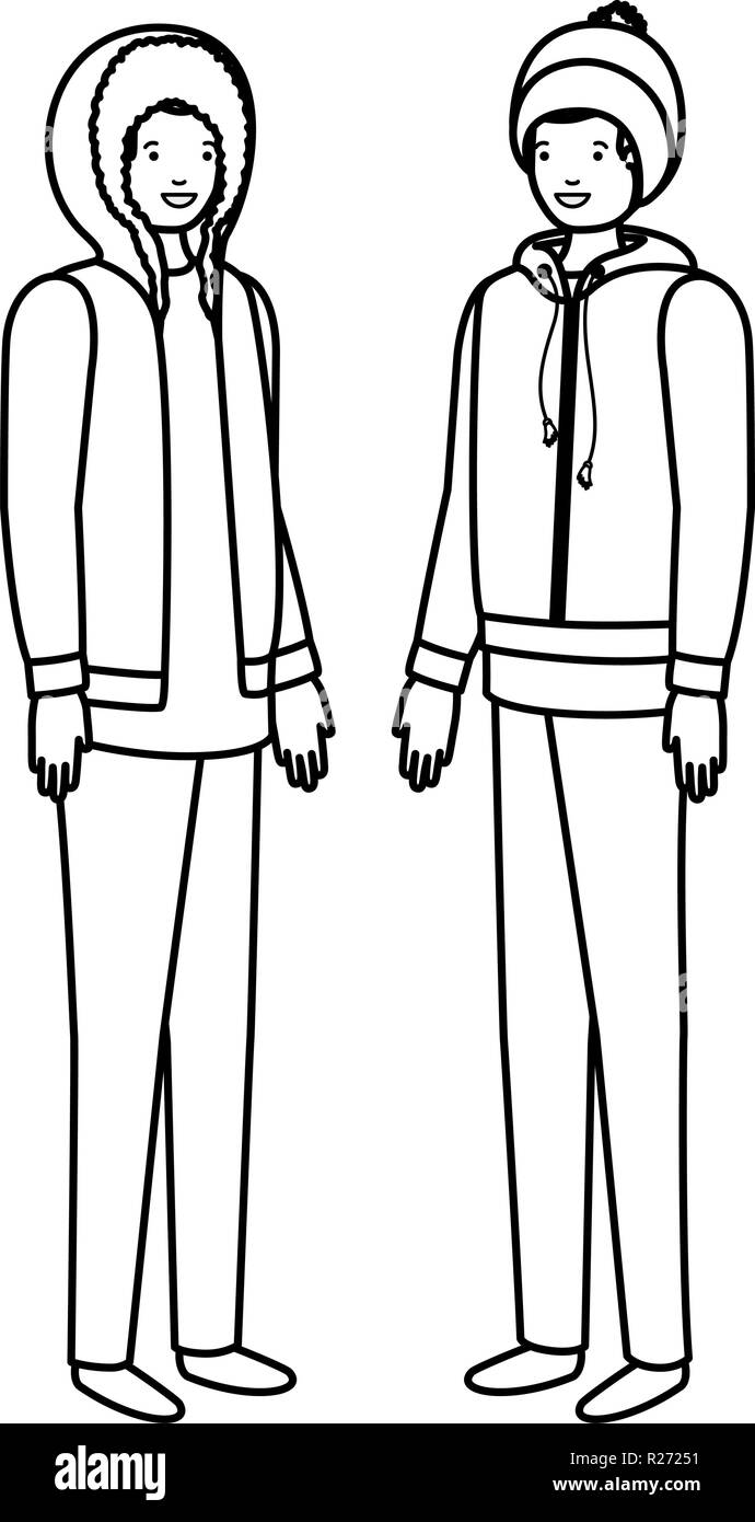 men with winter clothes avatar character Stock Vector Image & Art - Alamy