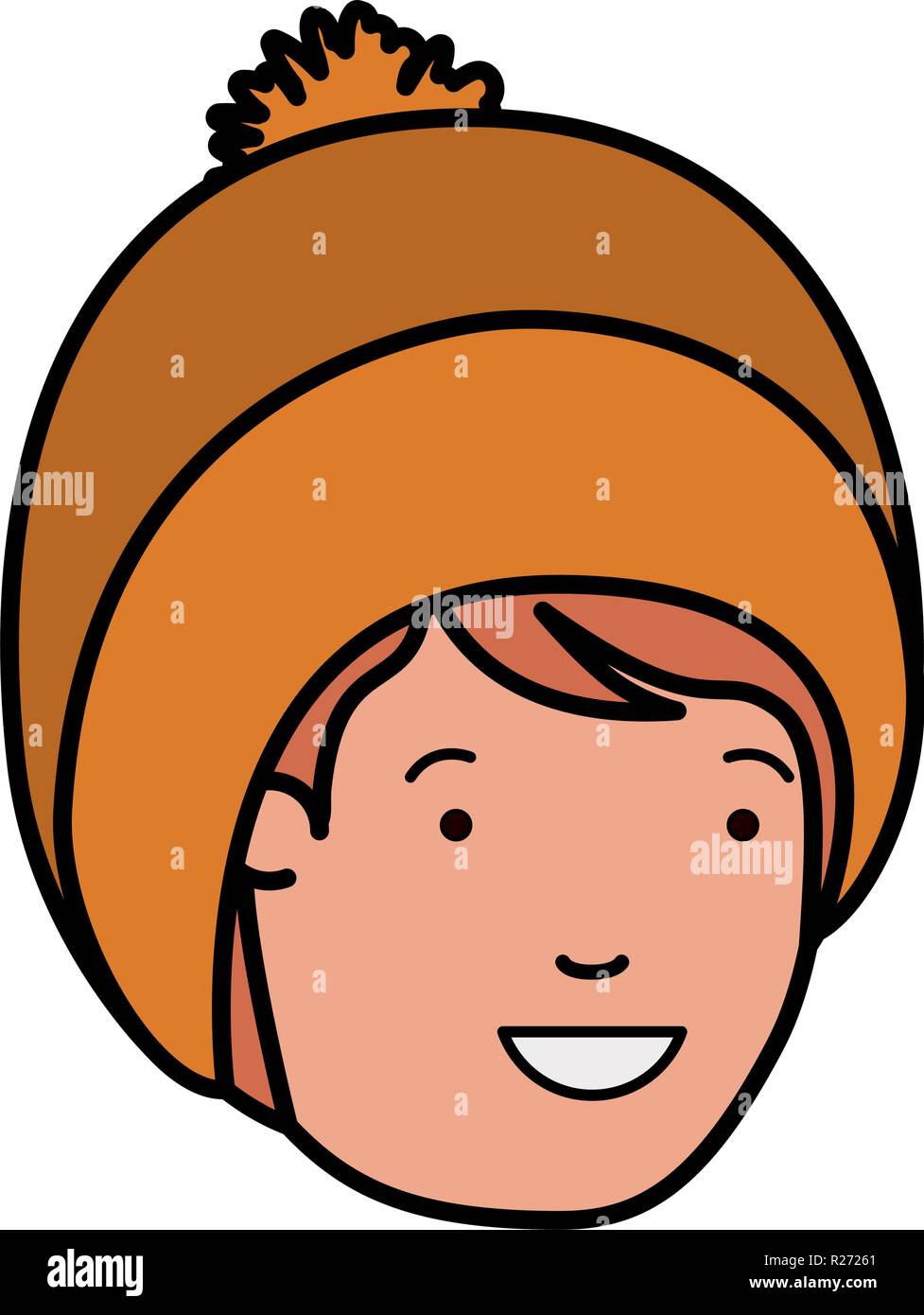 head of man with winter hat avatar character Stock Vector Image & Art ...