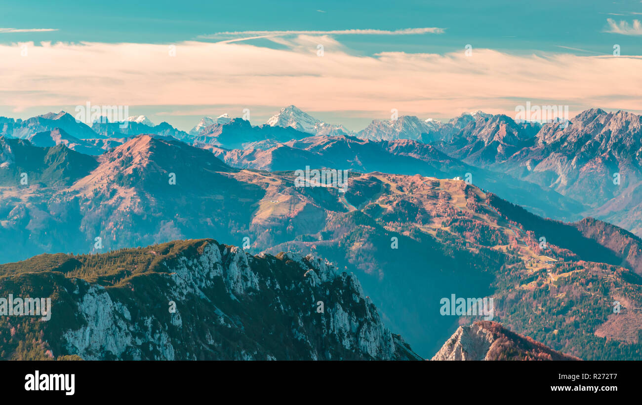 Sunny day in the carnic alps during a colorful autumn Stock Photo - Alamy