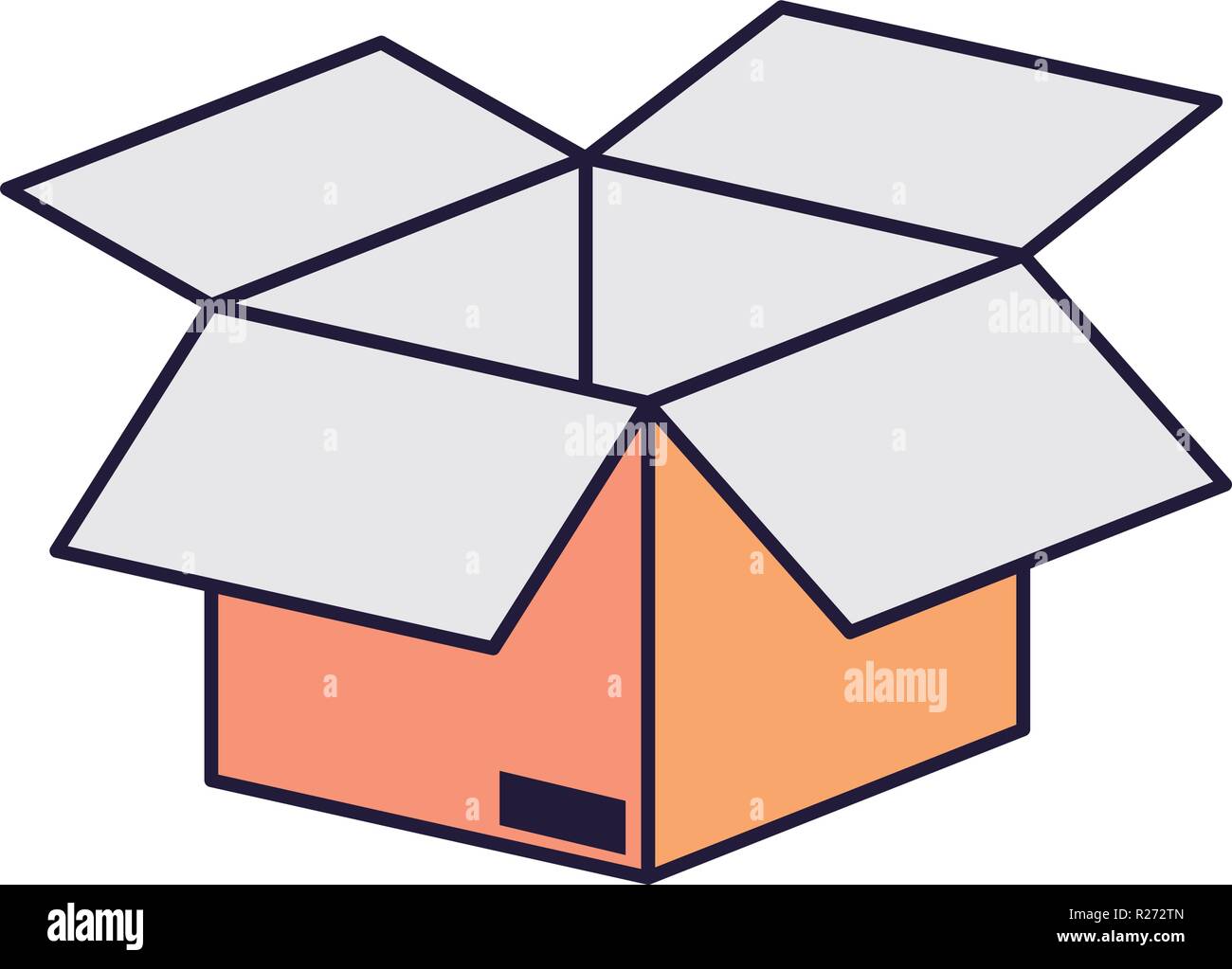 open cardboard box isolated icon Stock Vector Image & Art - Alamy
