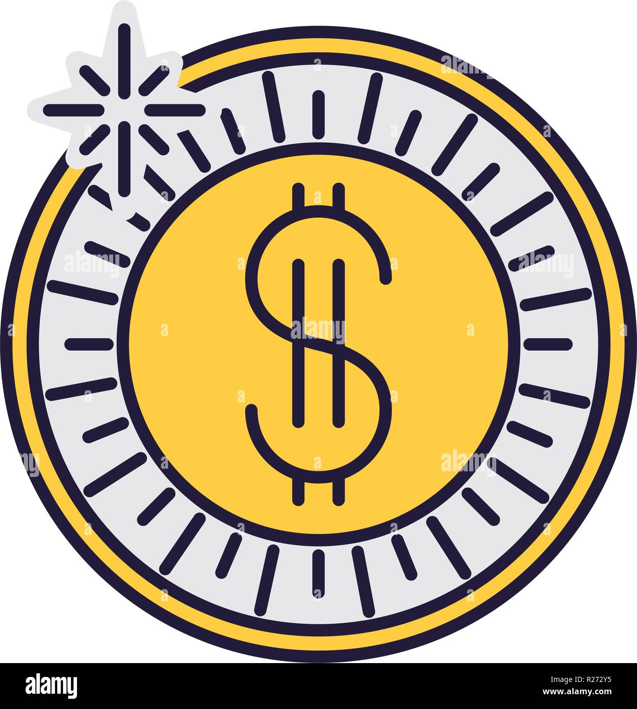 coin with dollar symbol isolated icon Stock Vector Image & Art - Alamy