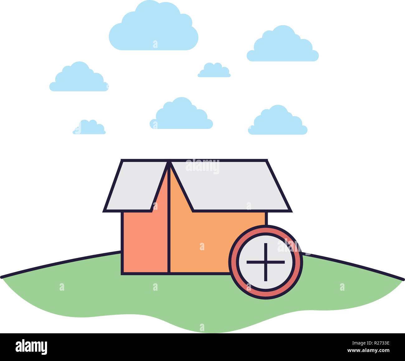 open cardboard box isolated icon Stock Vector Image & Art - Alamy