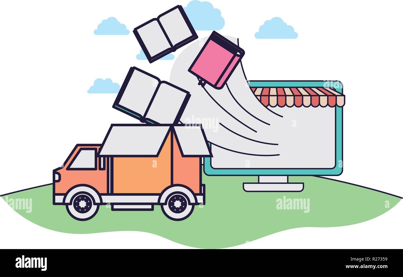 computer screen with delivery car Stock Vector Image & Art - Alamy