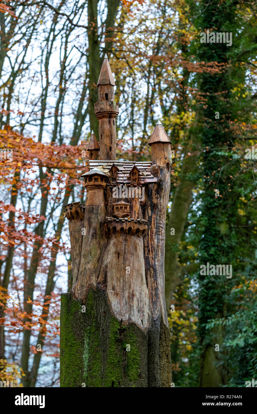 A fairytale castle carved into a tree trunk. Autumn at the Rococo ...
