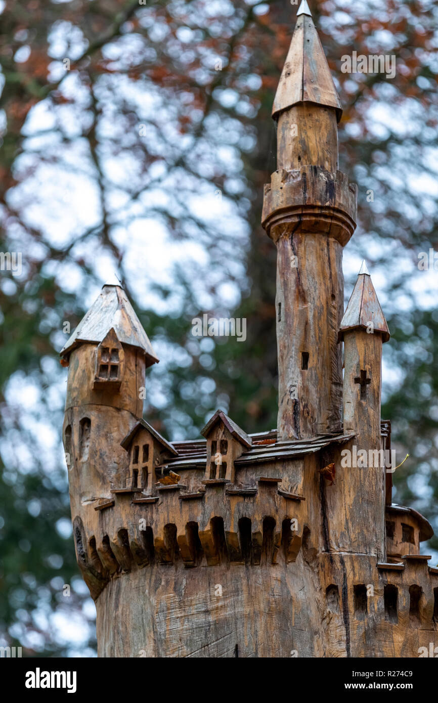 A fairytale castle carved into a tree trunk. Autumn at the Rococo ...