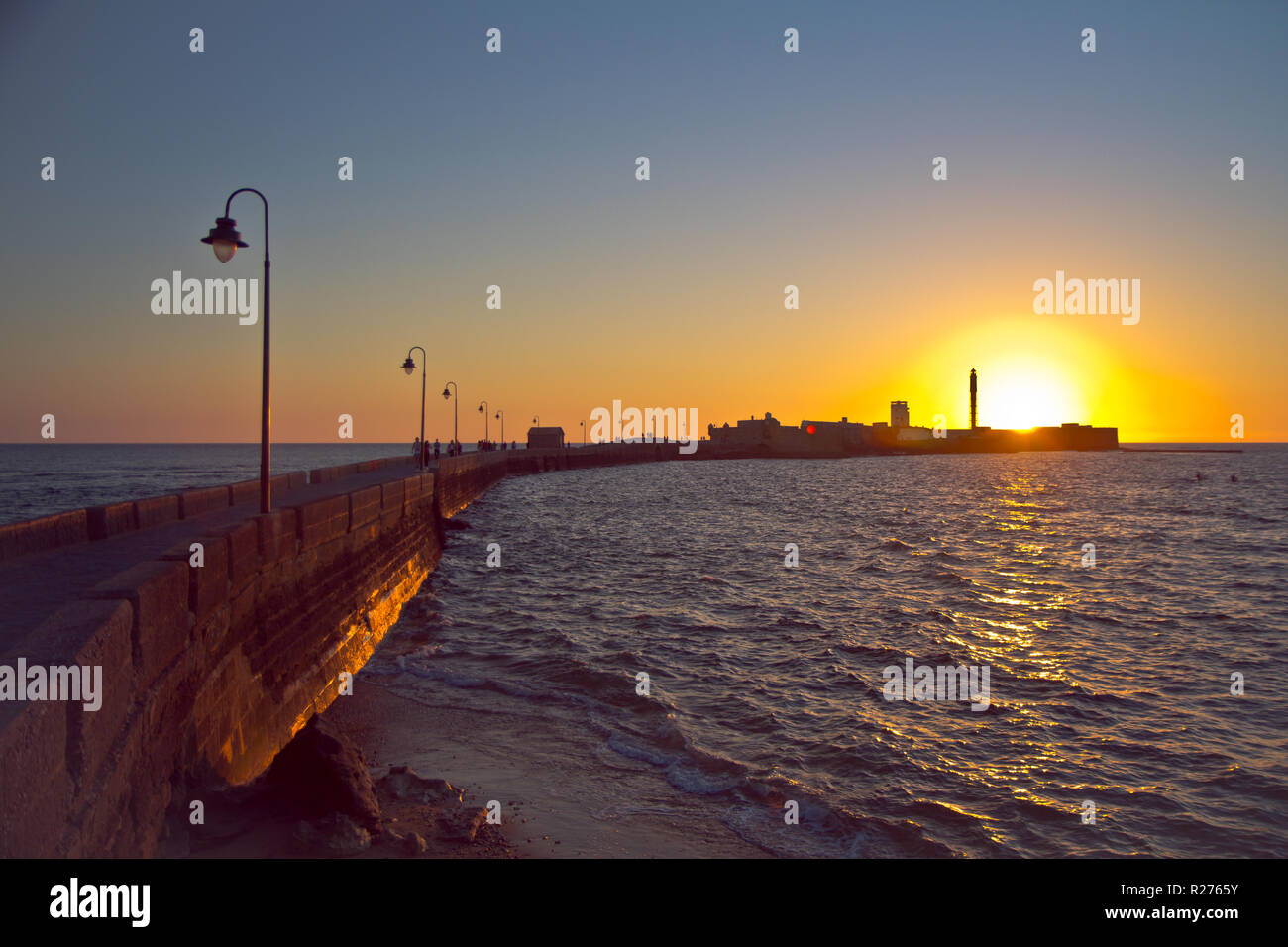 Sunset in Cadiz. Cádiz is, in most respects, a typically Andalusian ...