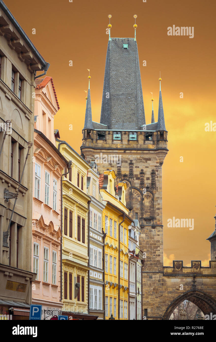 Prasna Brana tower in Prague Stock Photo - Alamy