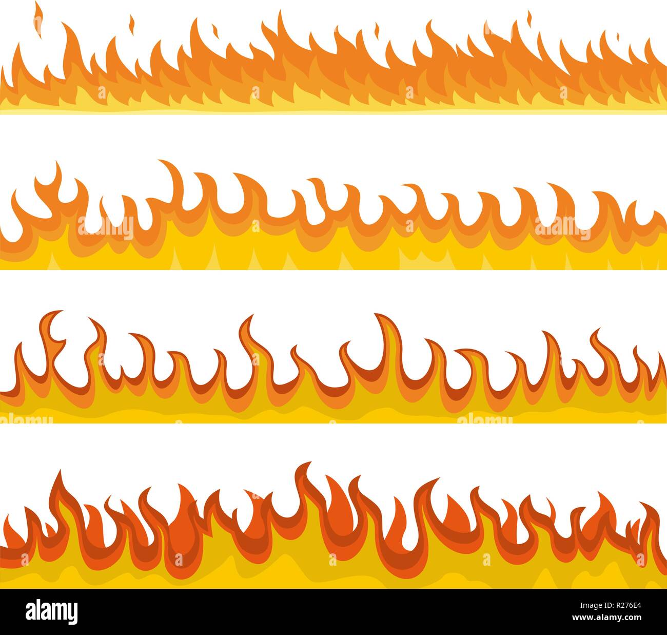 Bonfire night fire banner concept set. Flat illustration of 4 bonfire ...