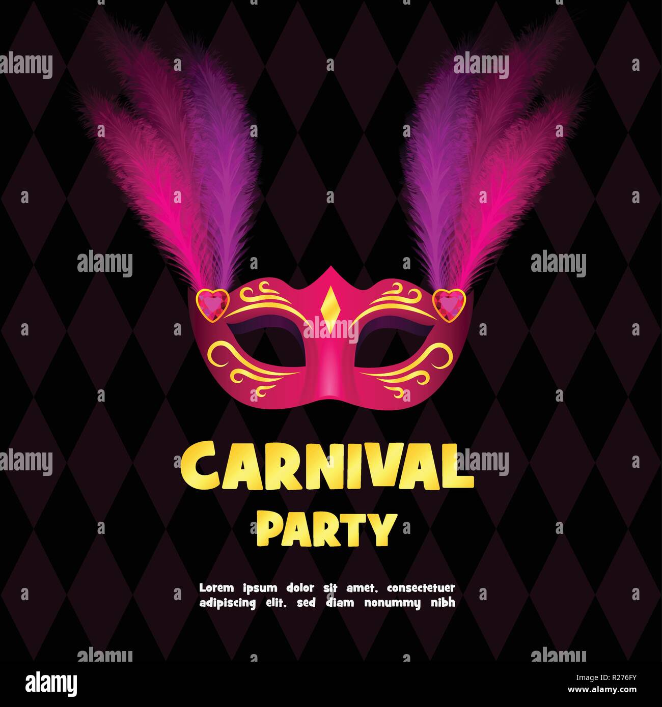 Carnival party logo. Realistic illustration of carnival party vector ...