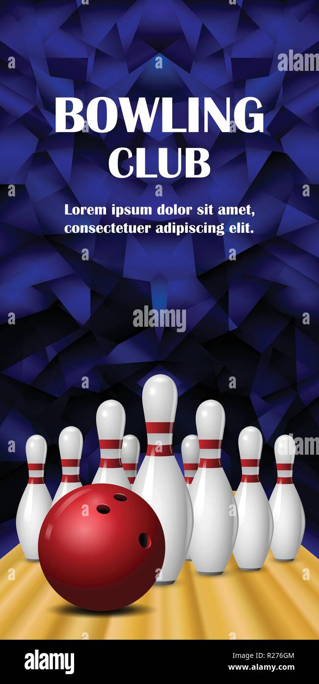 Bowling banner. Realistic illustration of bowling vector banner for web ...