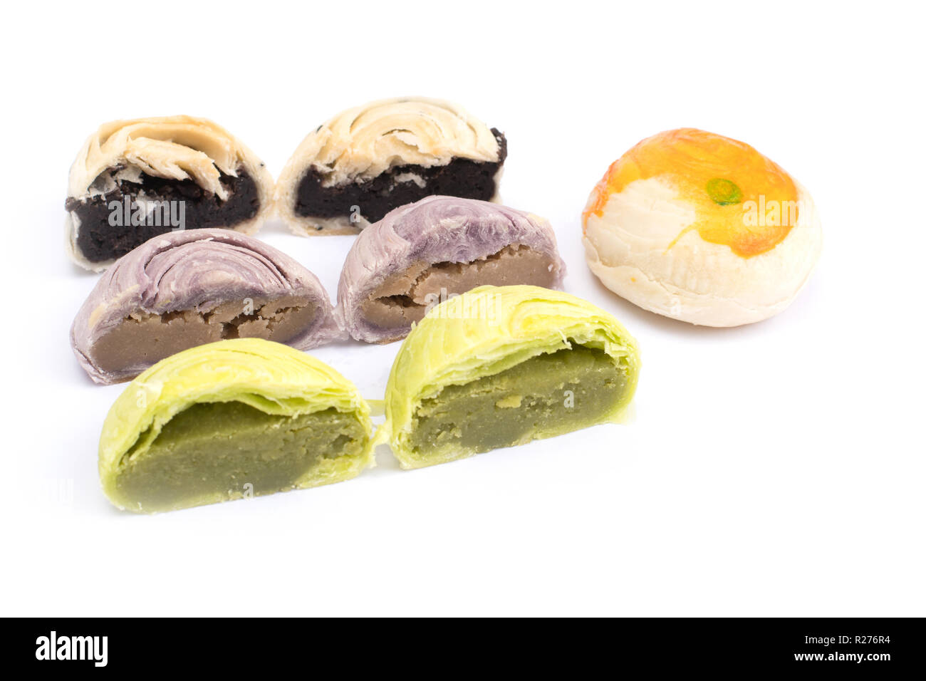 Traditional Chinese cake isolated on white background Stock Photo - Alamy