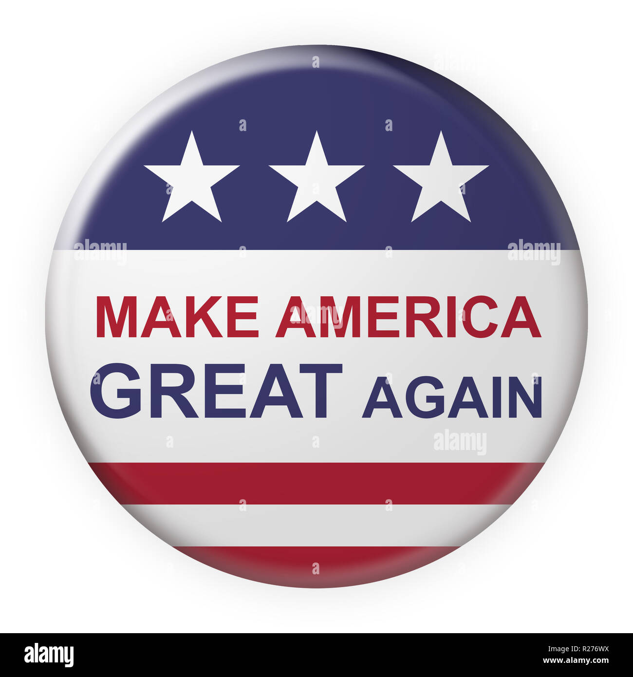 USA Politics Concept Badge: Make America Great Again Motto Button With ...