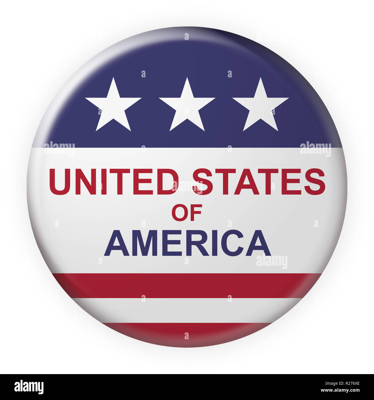 Patriotic Badge: United States of America Button With US Flag, 3d ...