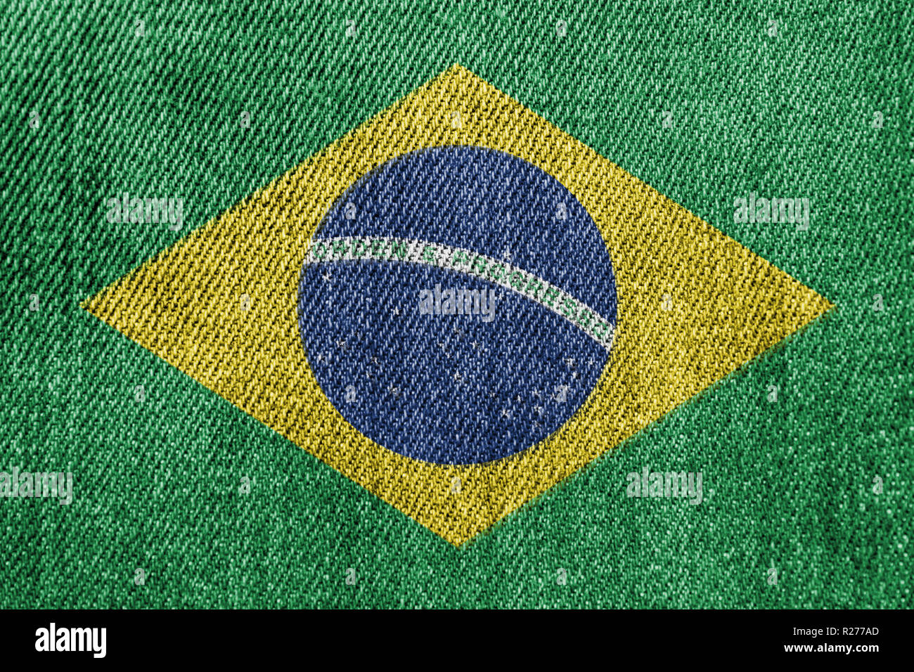 Brazil Textile Industry Or Politics Concept: Brazilian Flag Denim Jeans ...