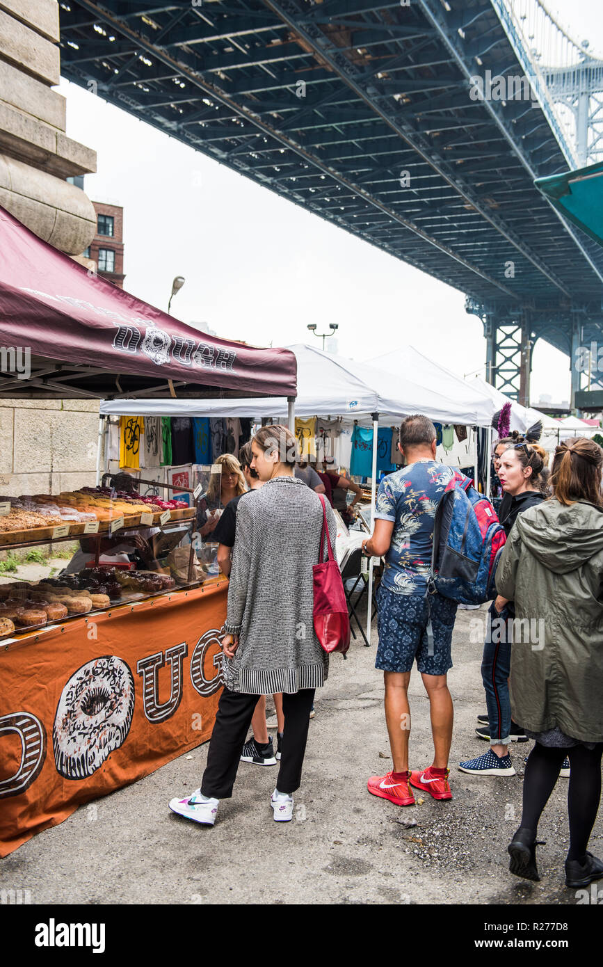 Brooklyn, NY, USA - October 8, 2018: Brooklyn Flea, Dumbo Brooklyn ...