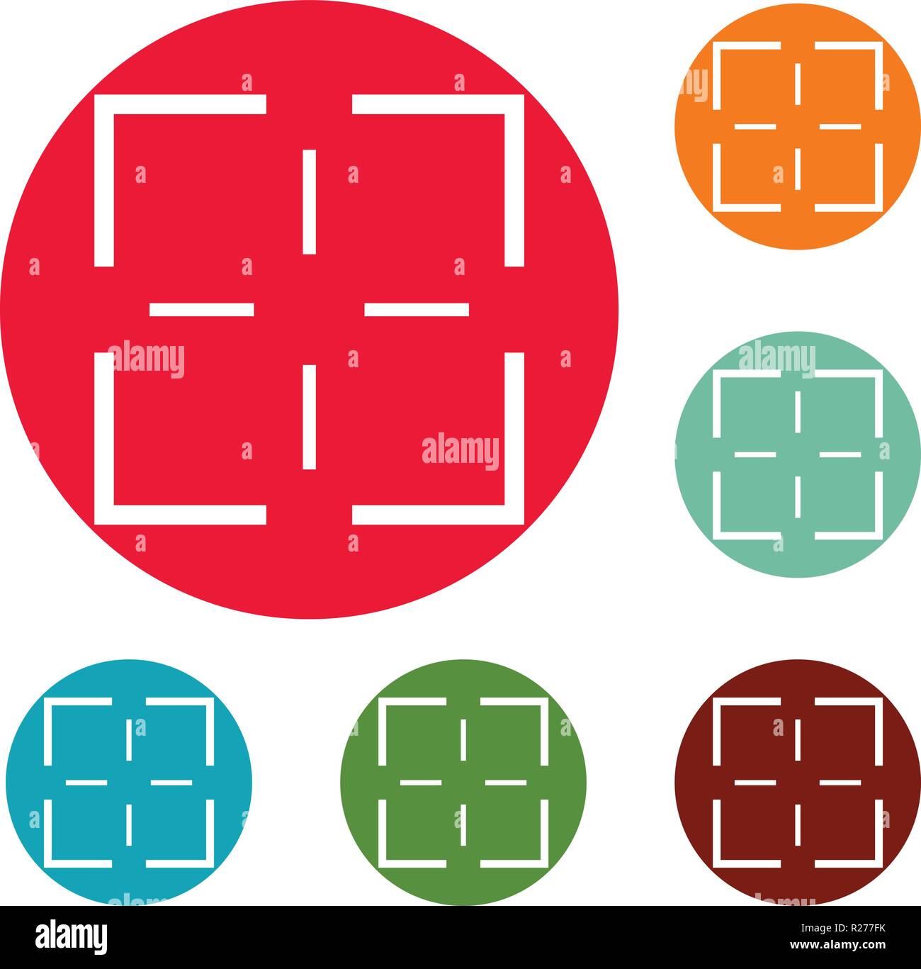 Mission icons circle set vector isolated on white background Stock ...