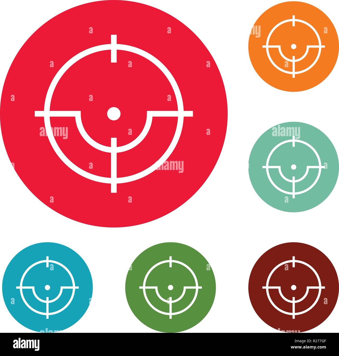 Sniper icons circle set vector isolated on white background Stock ...