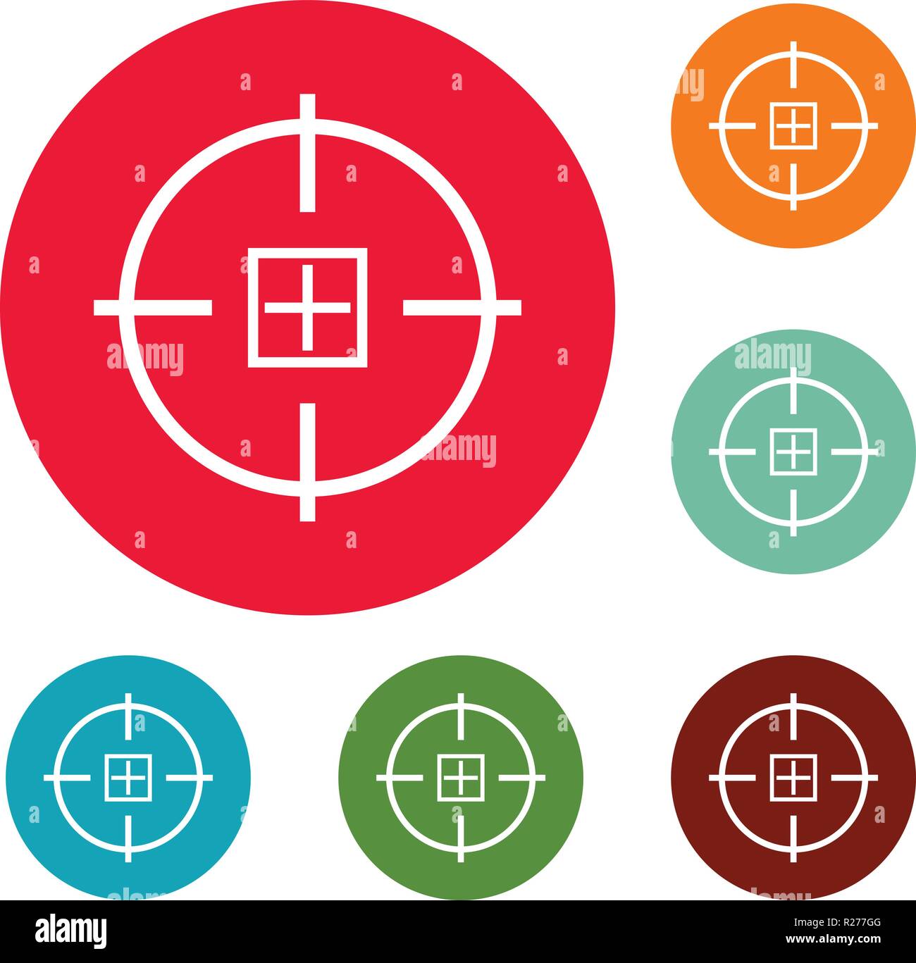 Optical mission icons circle set vector isolated on white background ...