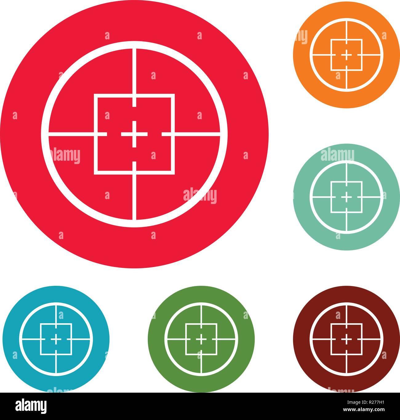 Aiming device icons circle set vector isolated on white background ...