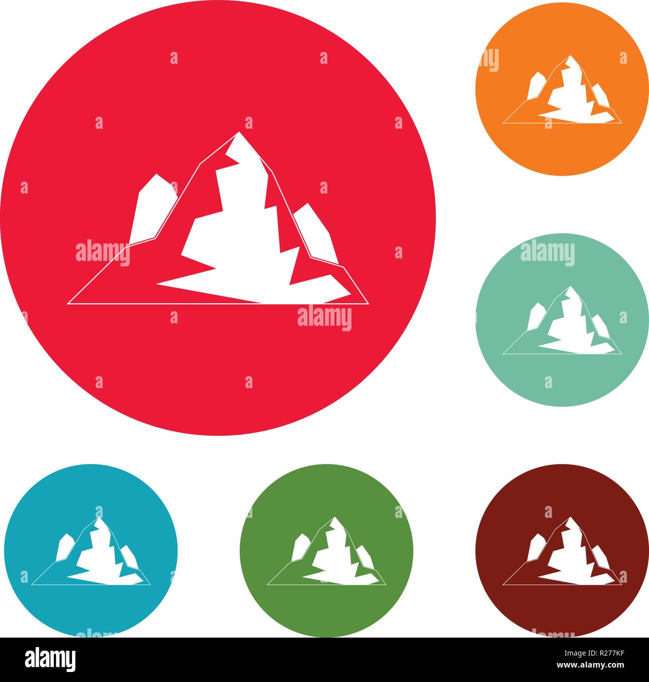 Iceberg icons circle set vector isolated on white background Stock ...