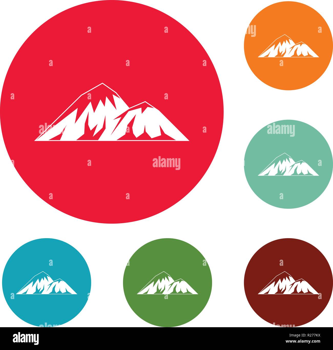 Climbing on mountain icons circle set vector isolated on white background Stock Vector Image ...