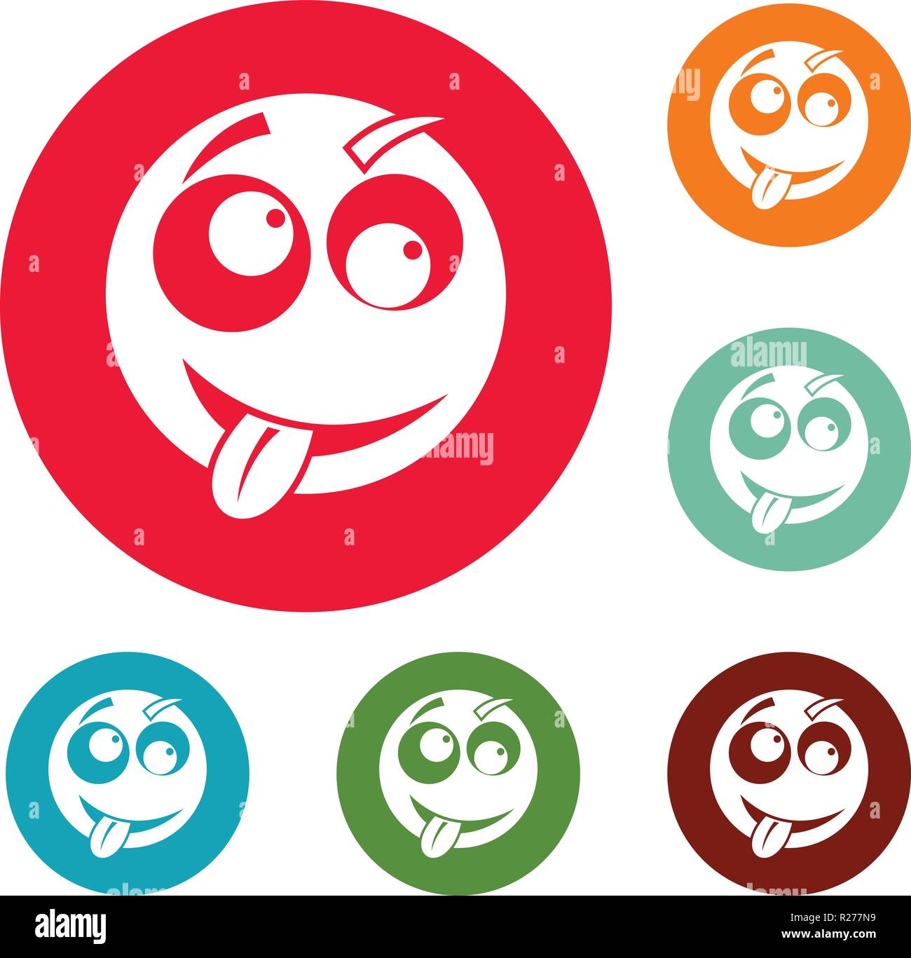 Smile icons circle set vector isolated on white background Stock Vector ...