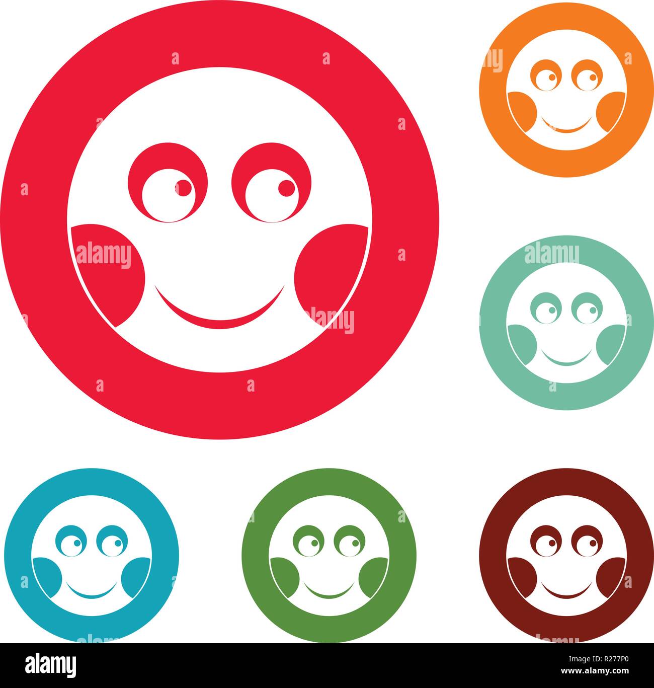Smile icons circle set vector isolated on white background Stock Vector ...