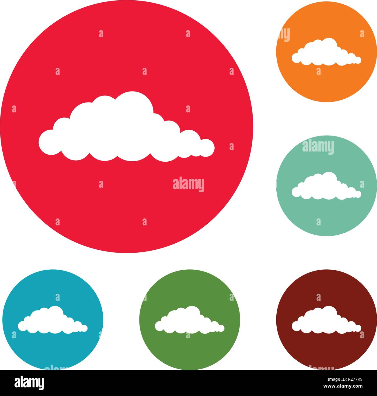 Nebulosity icons circle set vector isolated on white background Stock ...