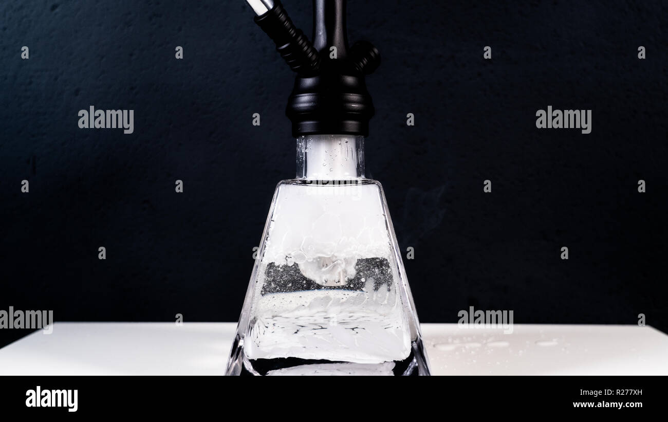 hookah close up shot with black background, smoke inside a hookah Stock ...