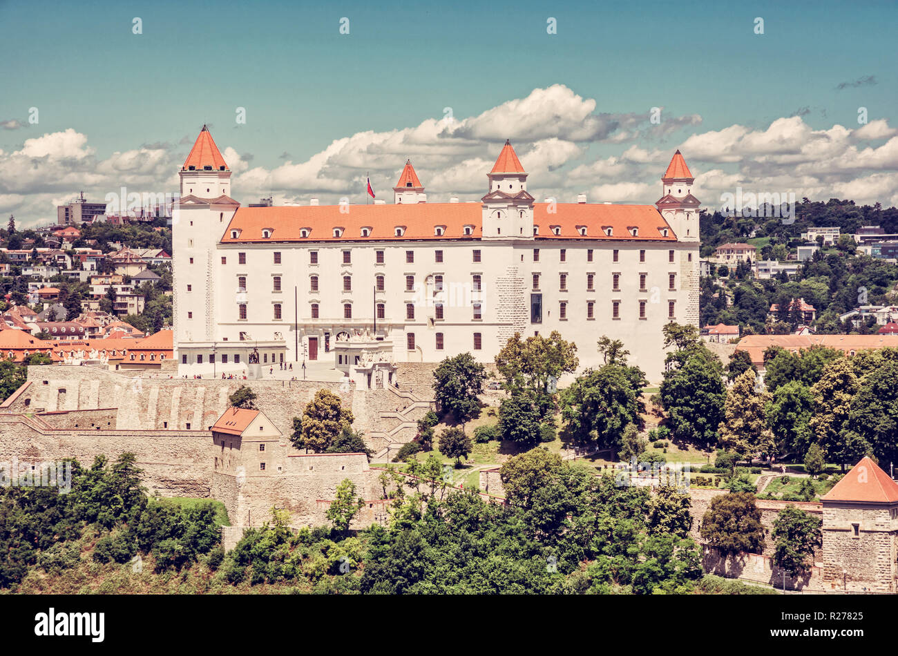 Bratislava castle in capital city of Slovak republic. Architectural ...