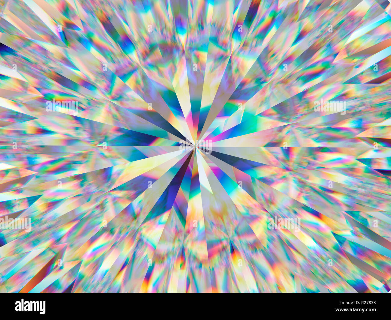 diamond structure extreme closeup and kaleidoscope. top view of round ...
