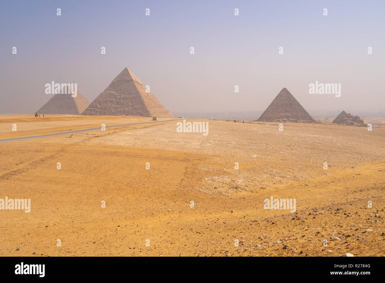 Pyramids of Giza near Cairo Egypt. Wonder of the World in the desert ...