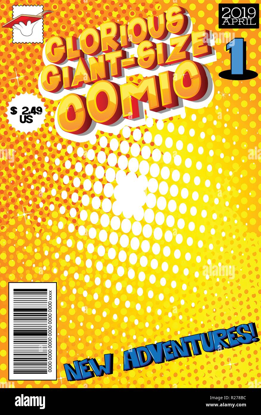 Editable comic book cover with abstract background Stock Vector Image ...