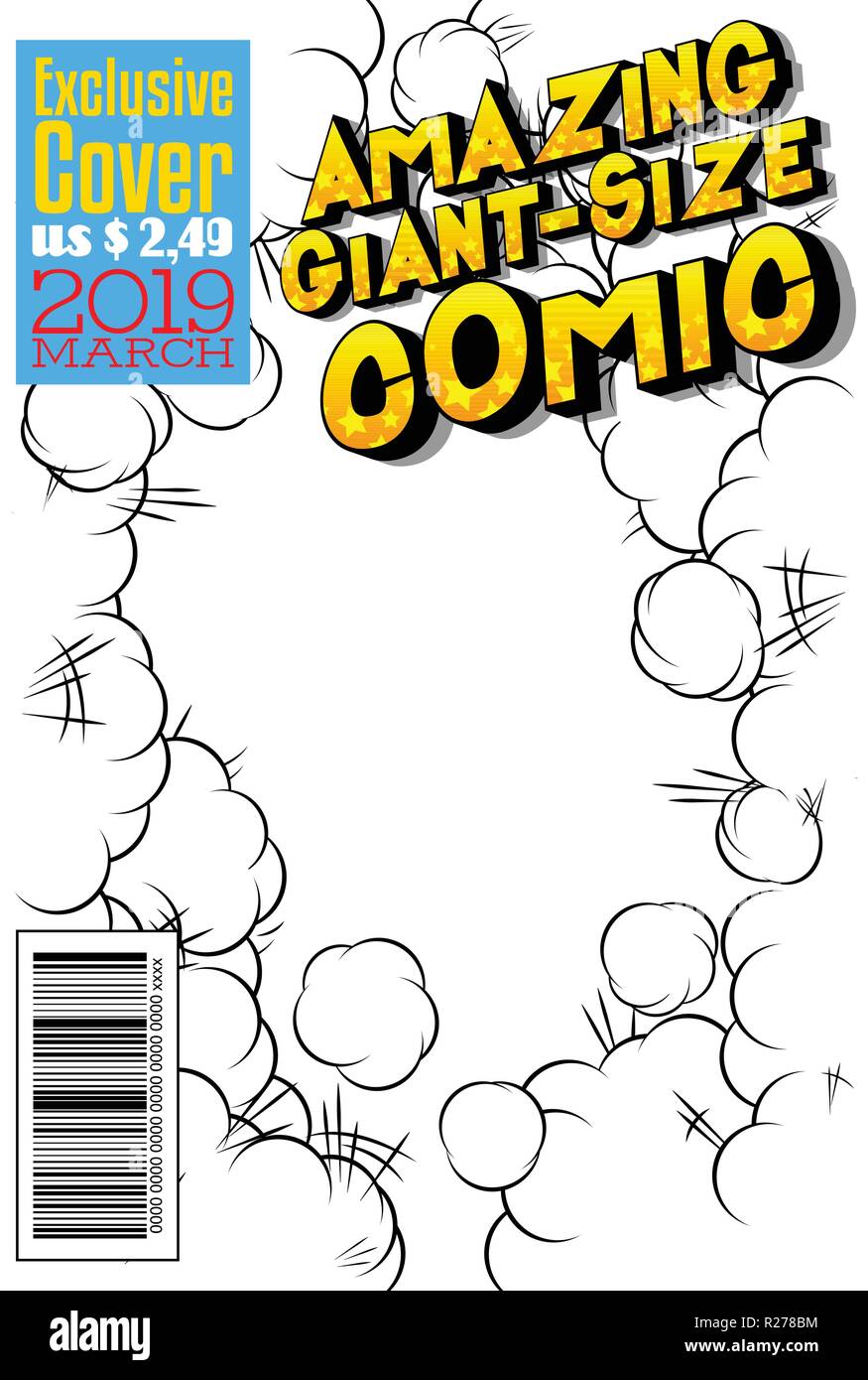 Editable comic book cover with abstract background Stock Vector Image ...