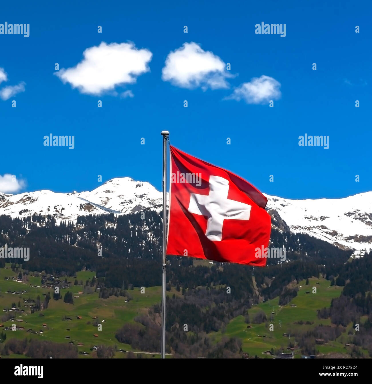 Switzerland flag alps hi-res stock photography and images - Alamy