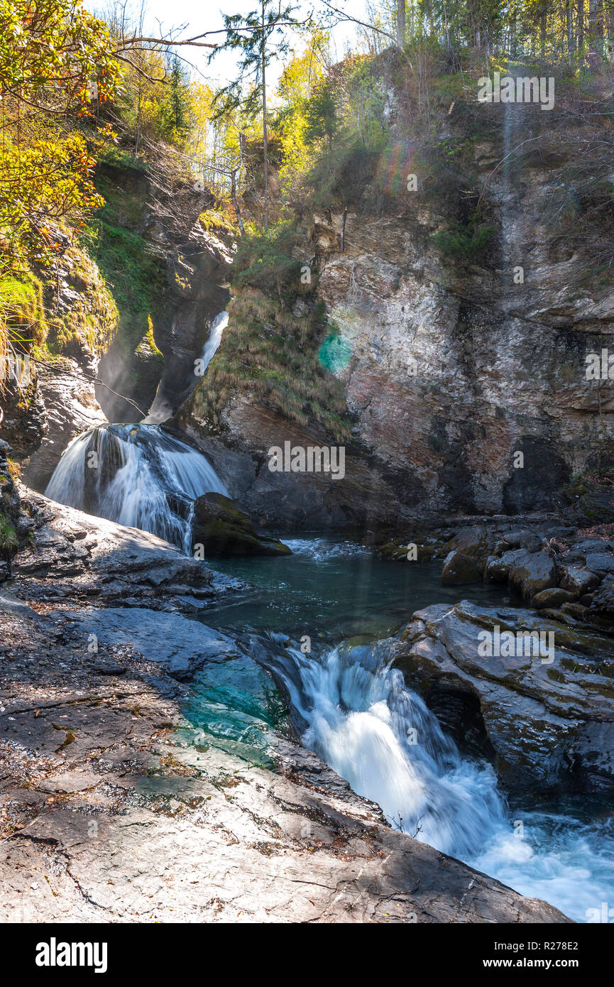 Hiking at Reichenbach waterfalls. Switzerland Stock Photo - Alamy