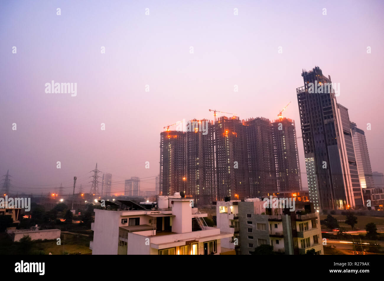 Buildings dusk in noida india hi-res stock photography and images - Alamy