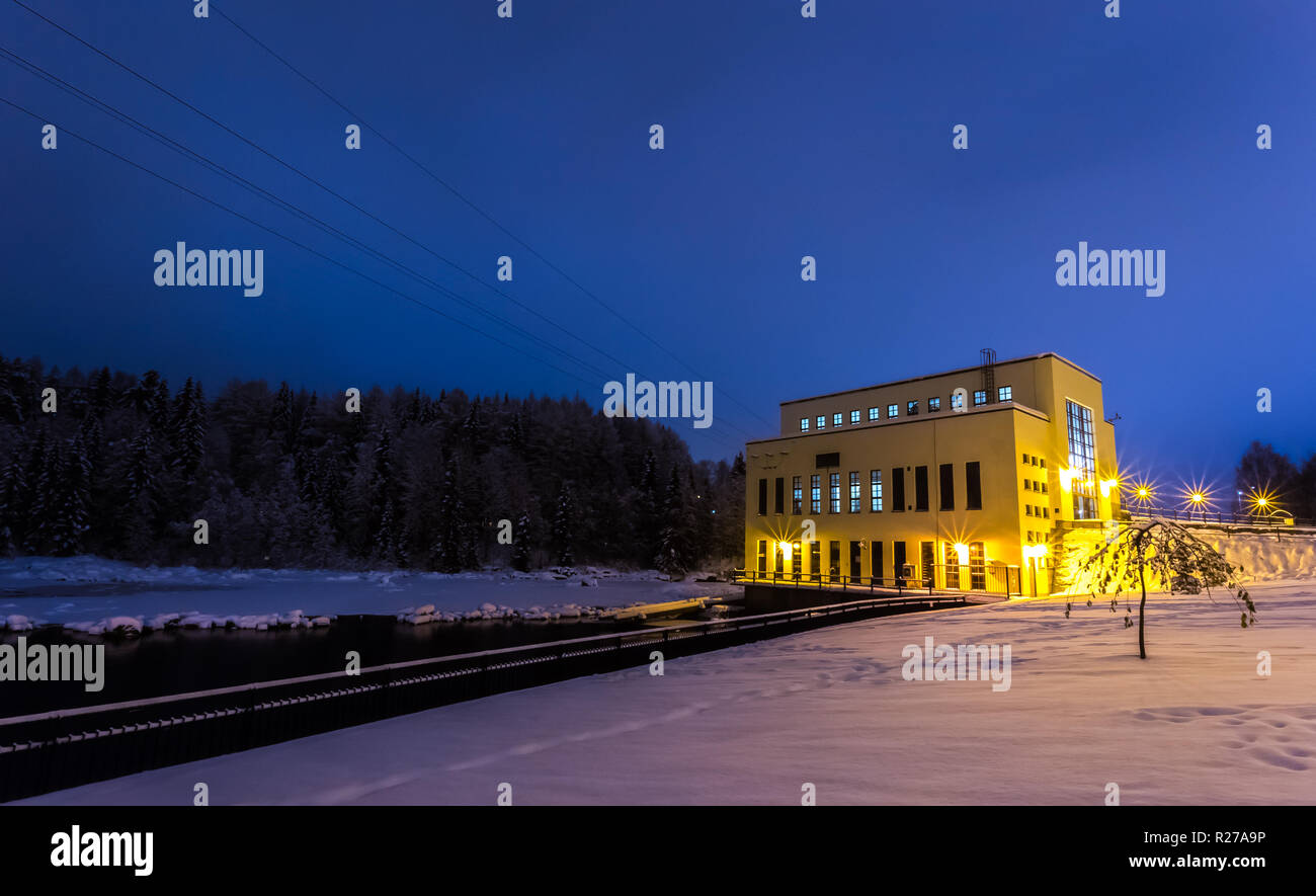 Winter wiew from Kajaani river. Kajaani, Finland Stock Photo - Alamy