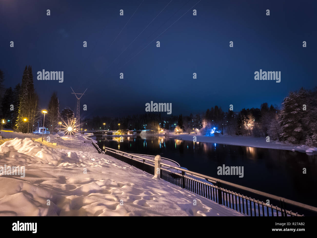Winter wiew from Kajaani river. Kajaani, Finland Stock Photo - Alamy