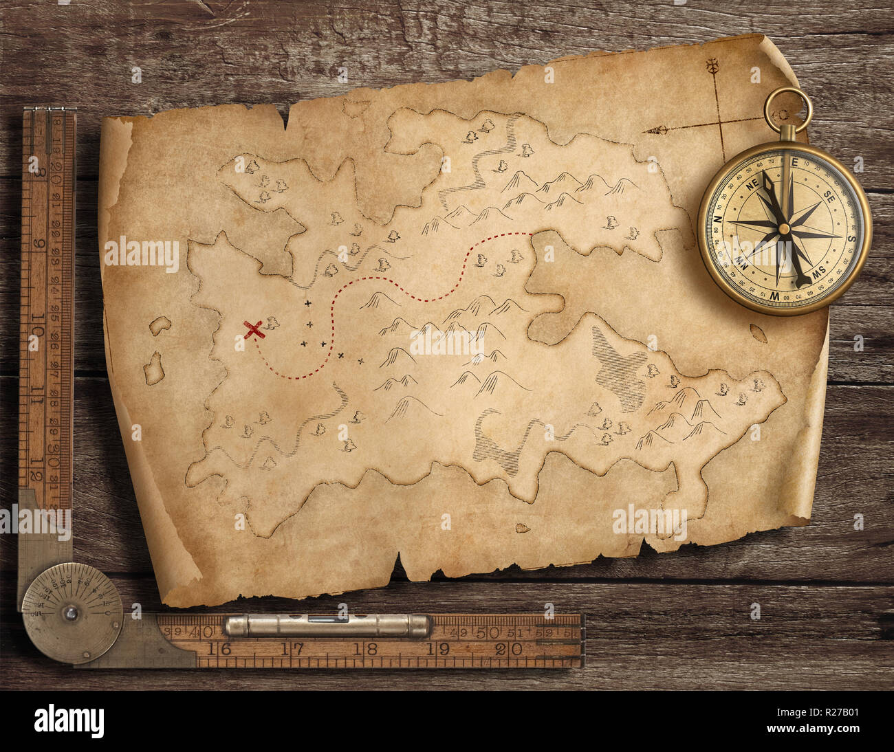 Pirate Treasure Map Compass