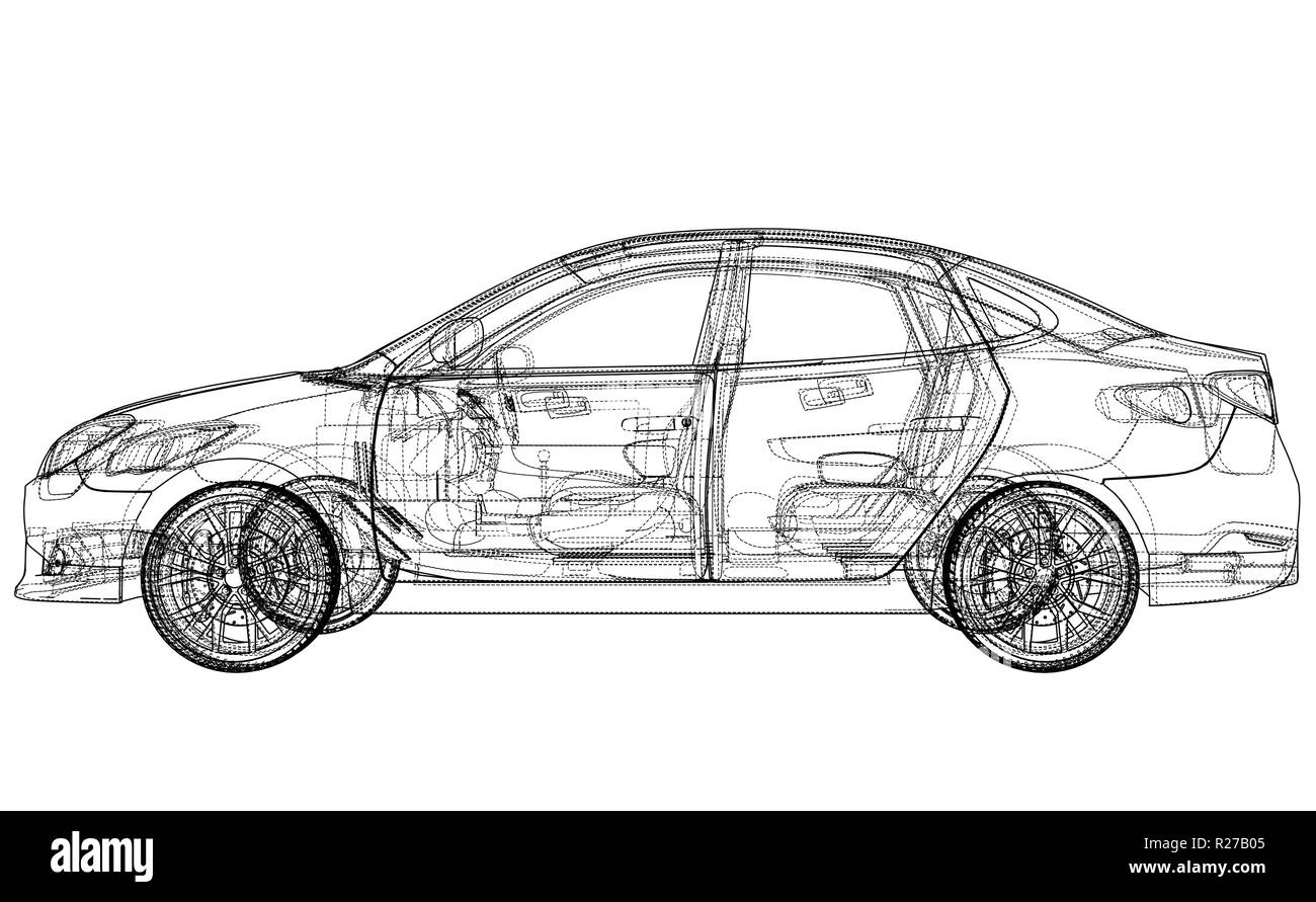 Concept car. Vector rendering of 3d Stock Vector Image & Art - Alamy