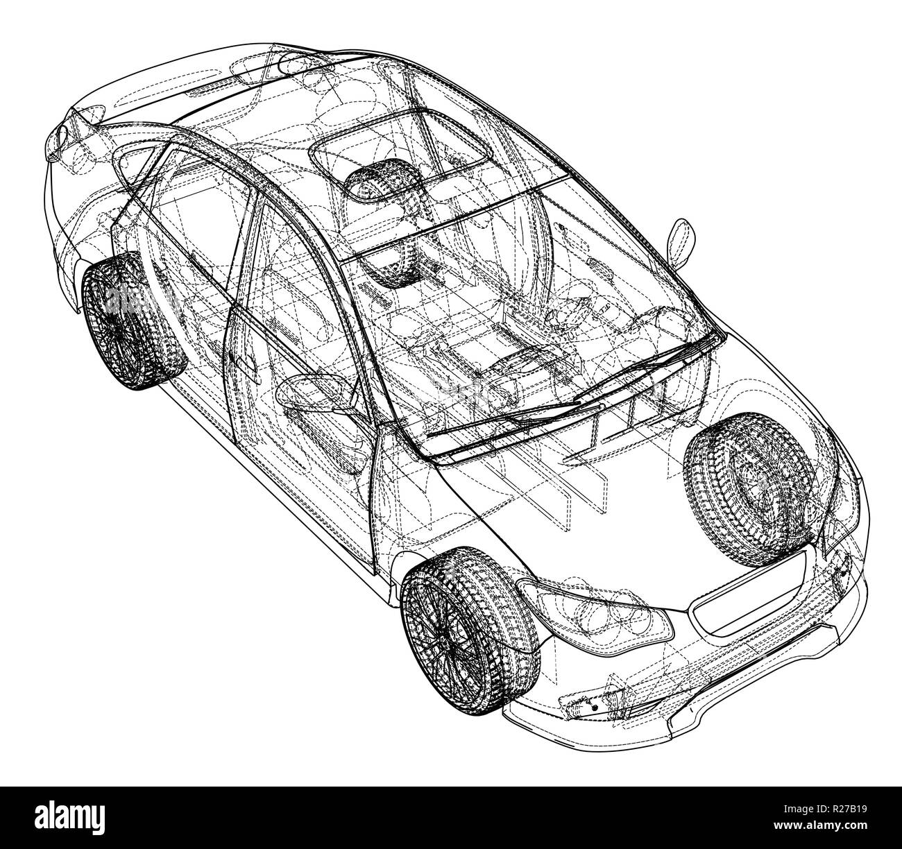 Concept car. Vector rendering of 3d Stock Vector Image & Art - Alamy