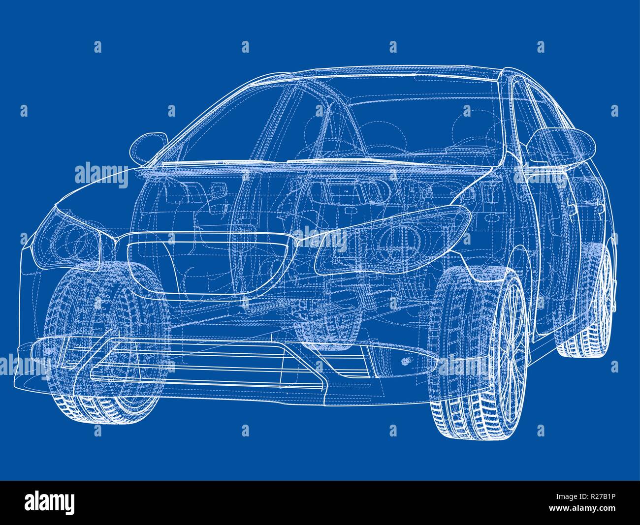 Concept car. Vector rendering of 3d Stock Vector Image & Art - Alamy