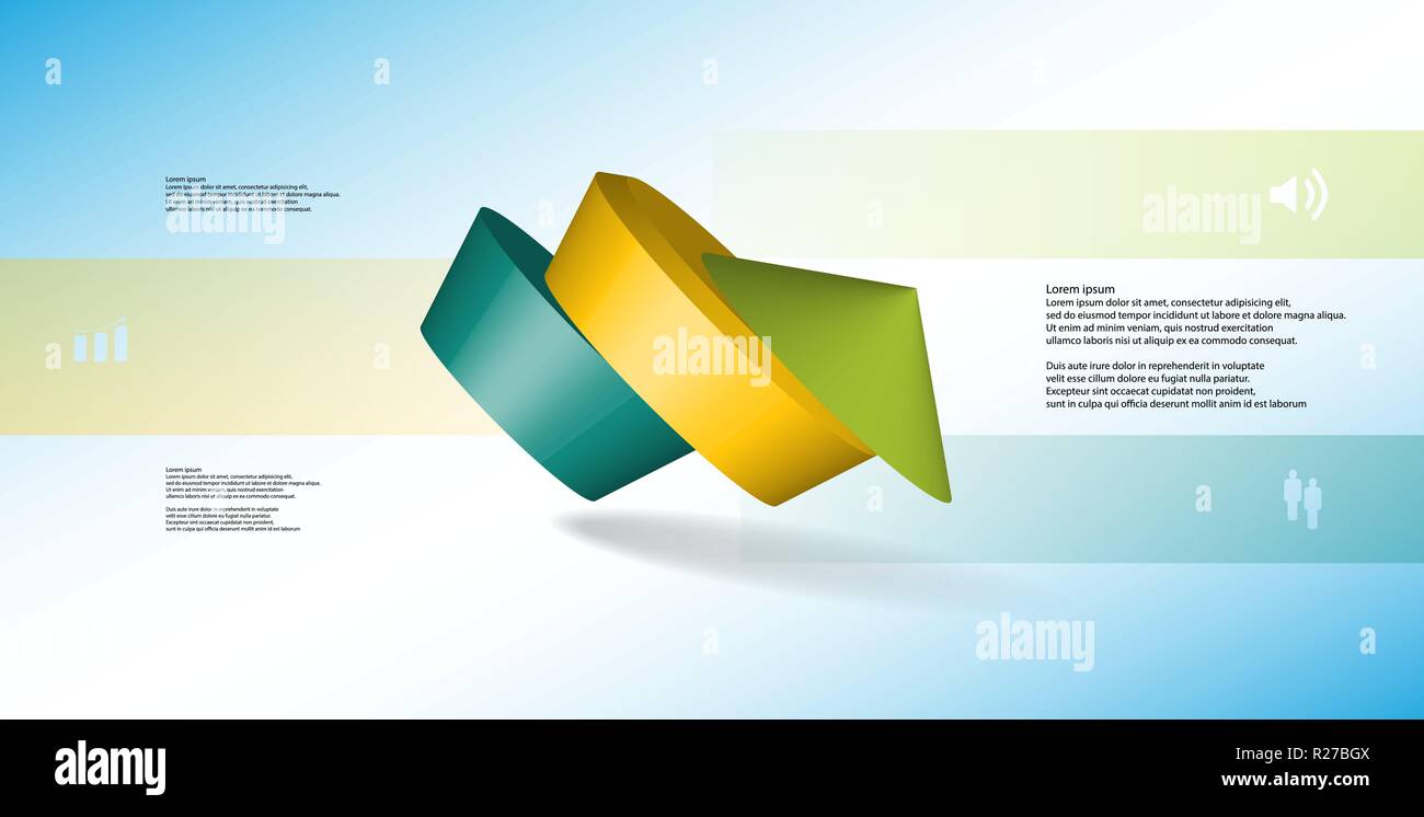 3D illustration infographic template. The round pentagon is divided to ...