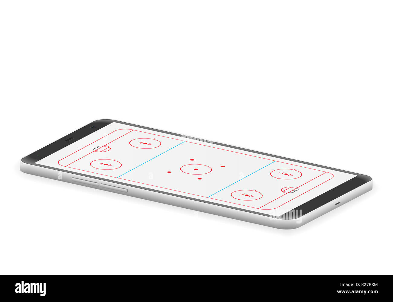 Smart phone hockey rink on a white background Stock Photo - Alamy