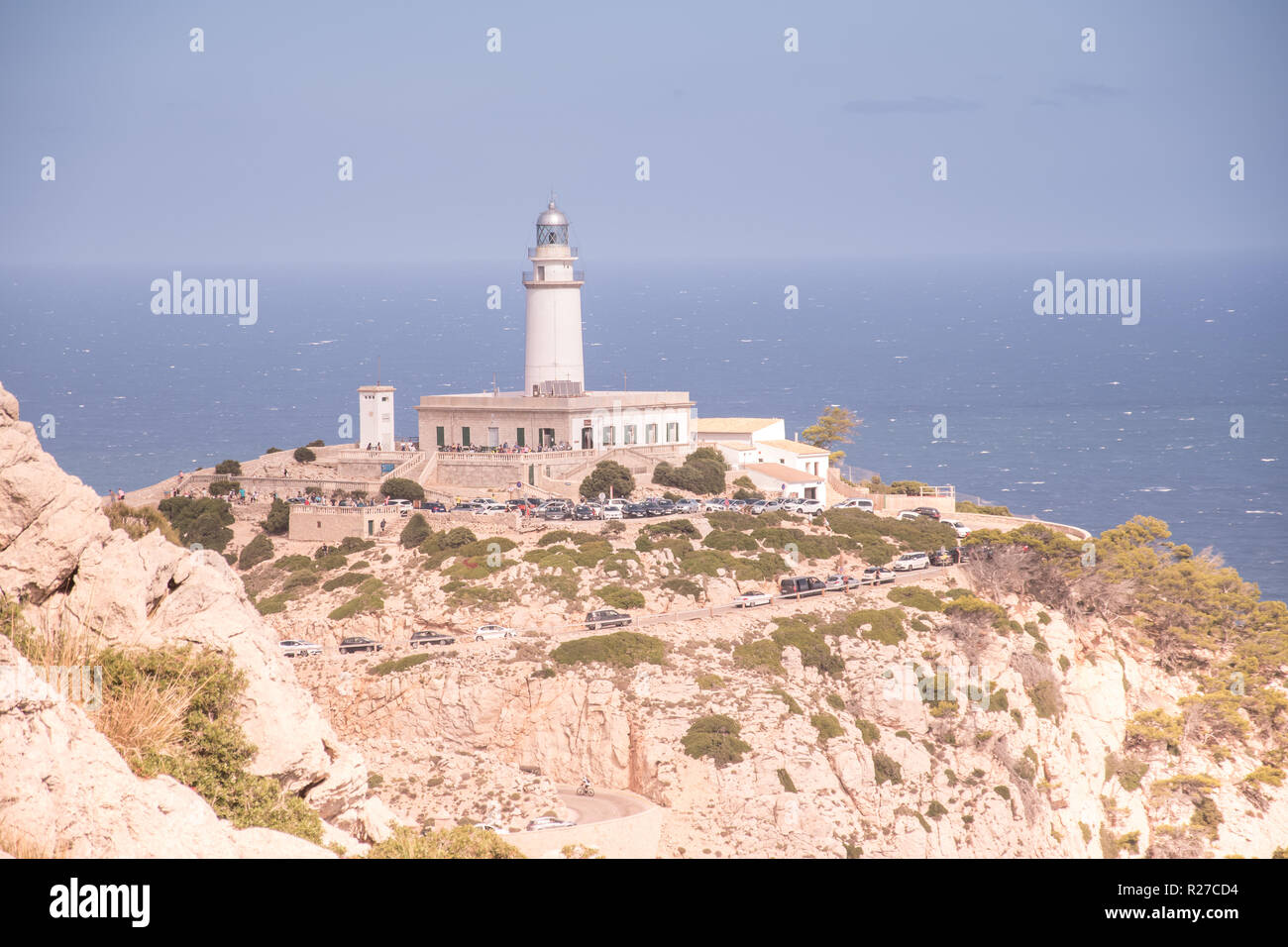 Lighthouse on the coast of mallorca Stock Photo - Alamy
