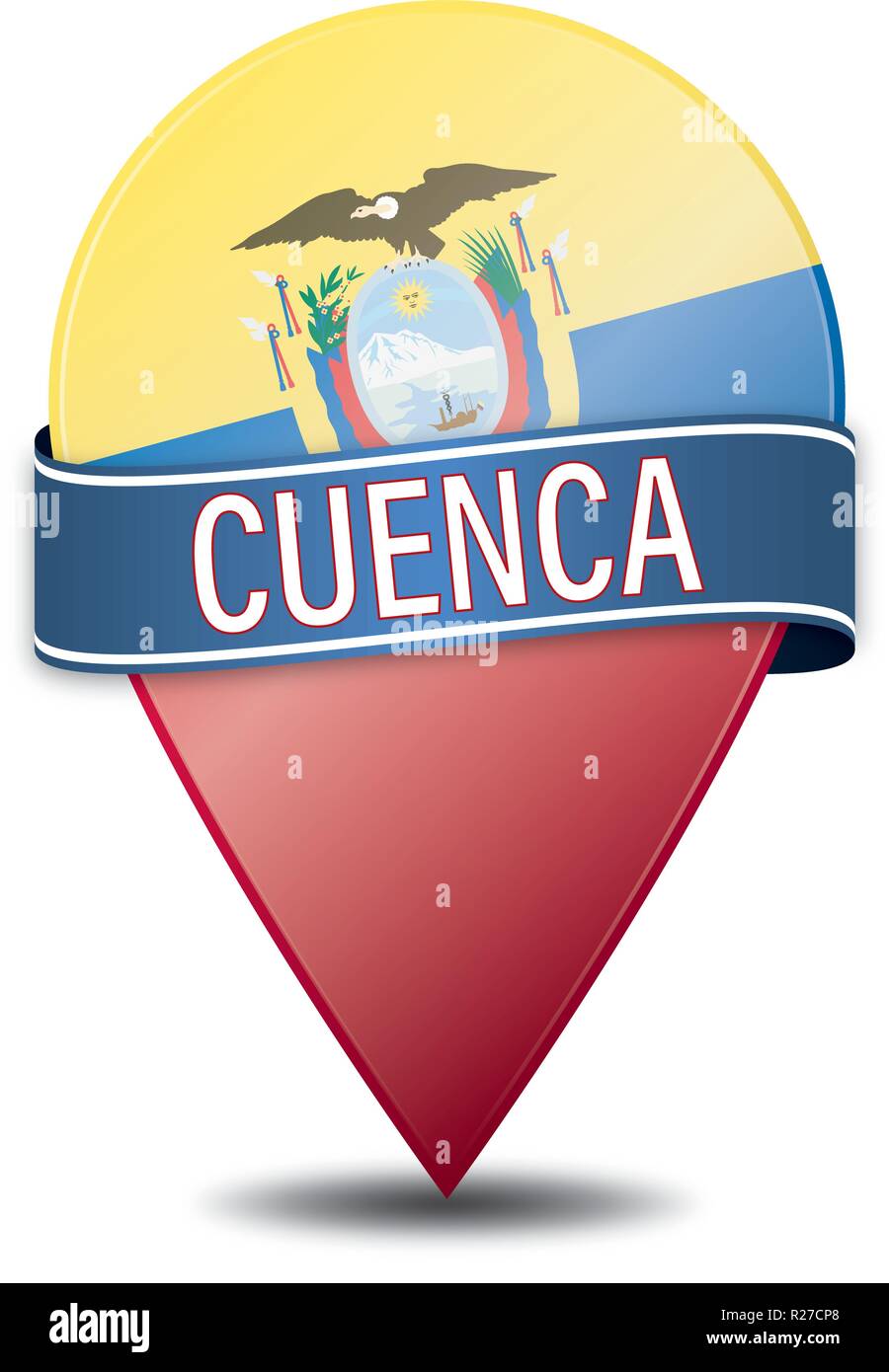 glossy navigation pin with white background Stock Vector Image & Art ...