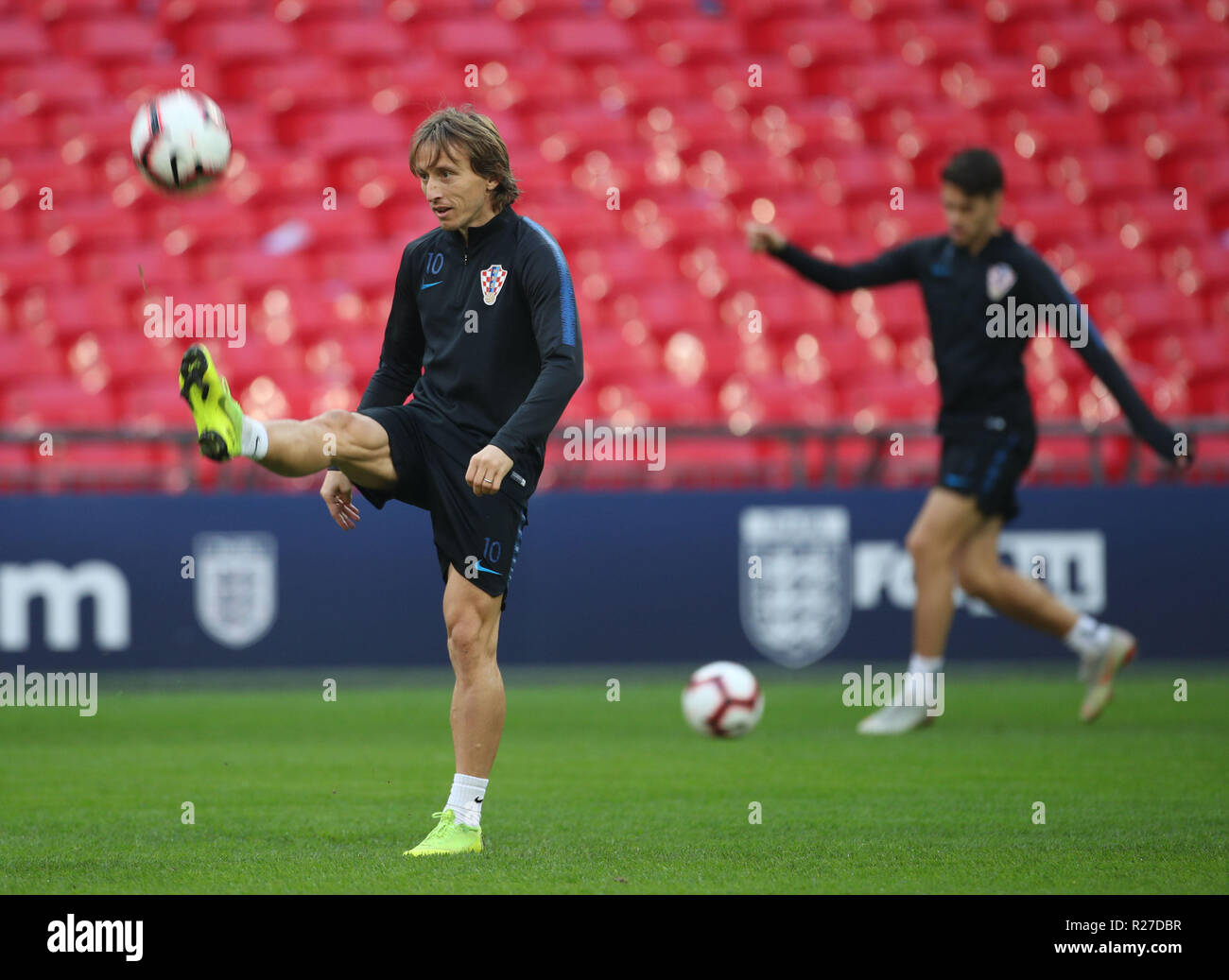 Croatia's Luka Modric during the training session at Wembley Stadium ...